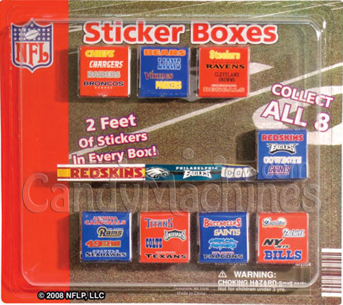 Buy NFL Sticker Boxes Vending Capsules - Vending Machine Supplies For Sale